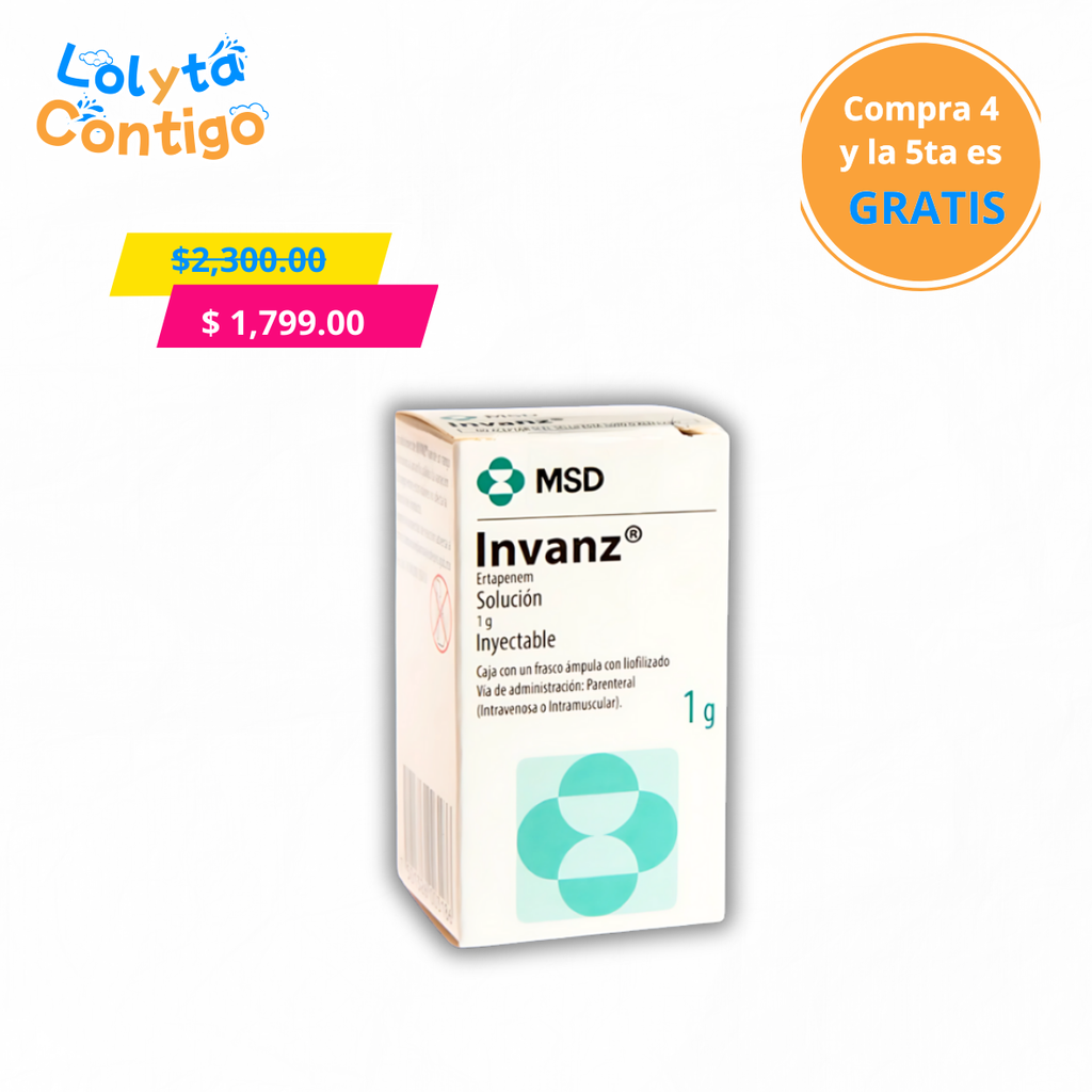 INVANZ SOL INY 1 G ERTAPENEM LAB MSD | Website Farmacias Lolyta